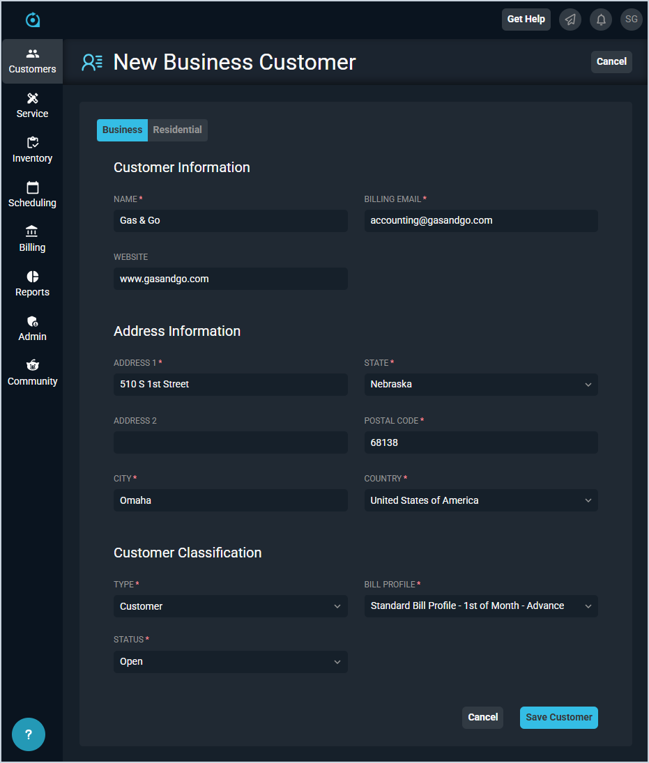 Add/Edit Customers - Rev.io PSA Documentation Center