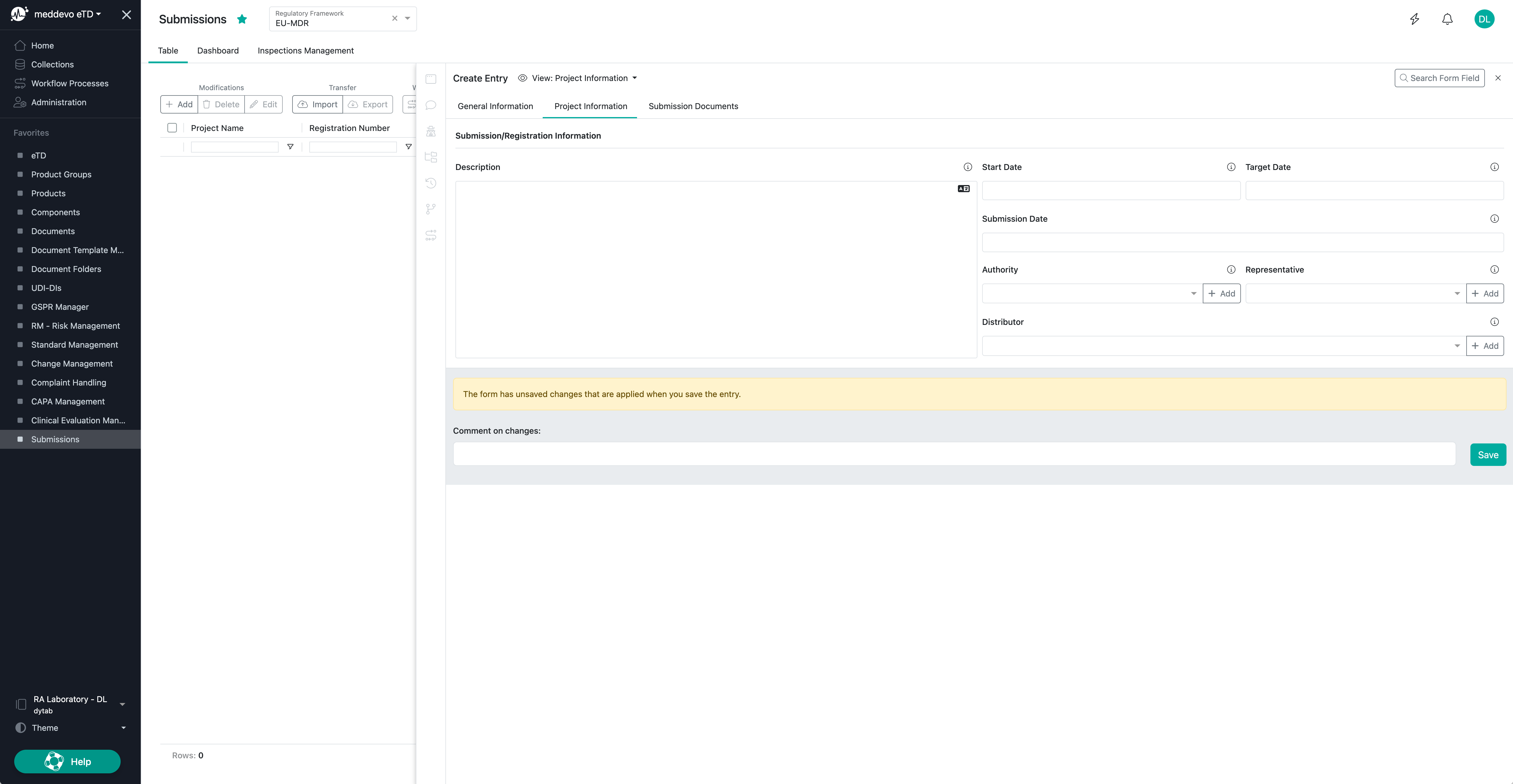 Submissions Overview - meddevo Help Center