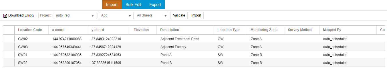 Bulk Import & Edit - Locations, Wells & Chemistry Samples - ESdat