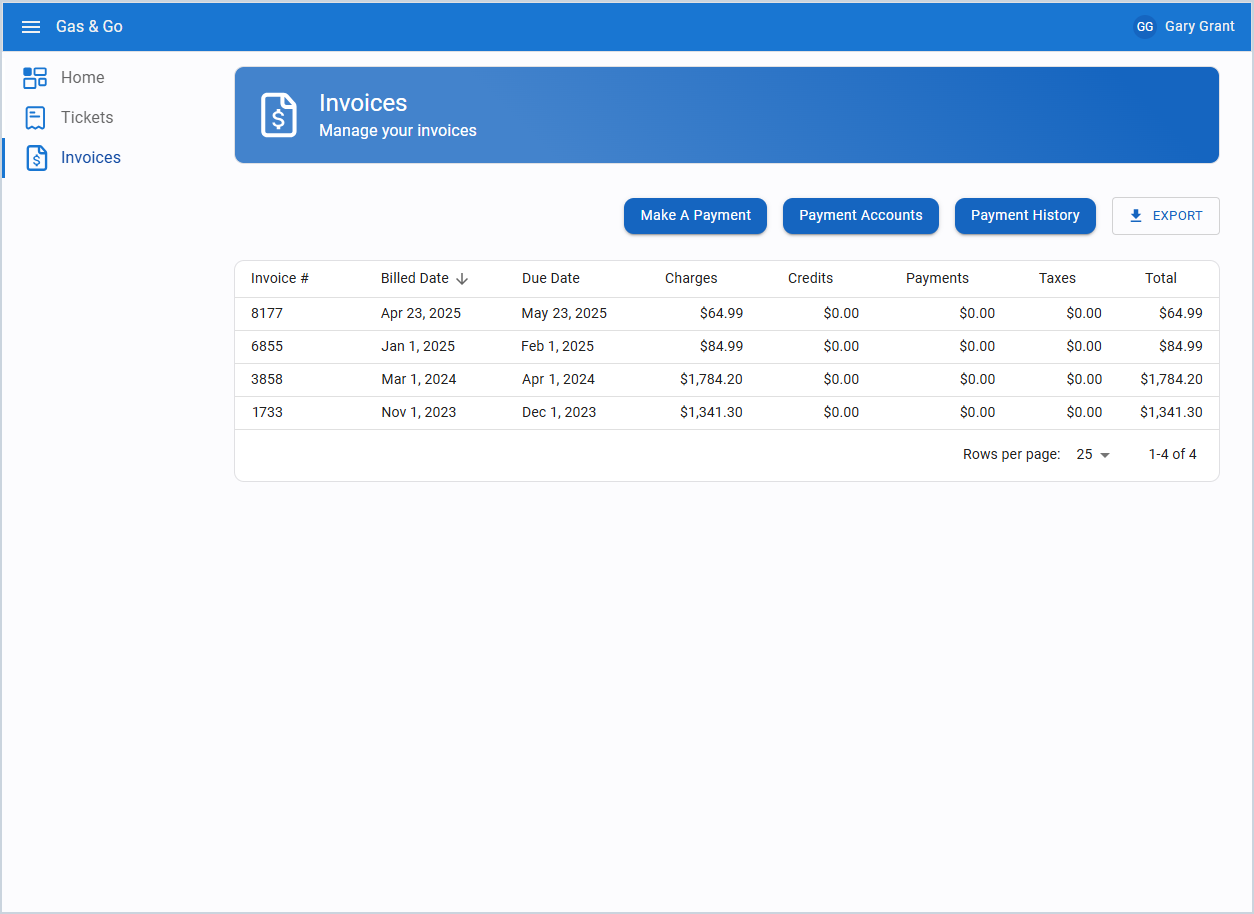 Customer Portal: Invoices - Rev.io PSA Documentation Center