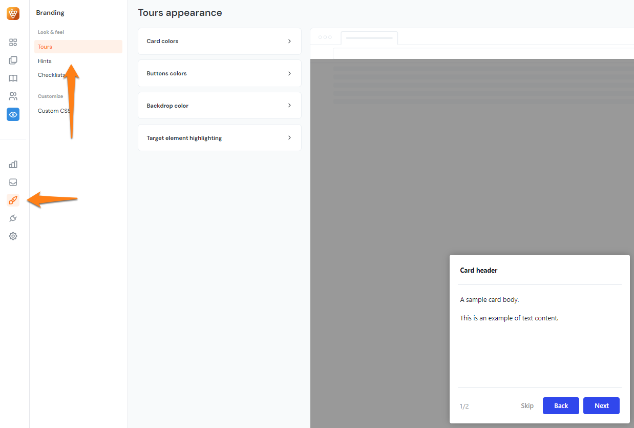 Card editor - Product Fruits Help Center