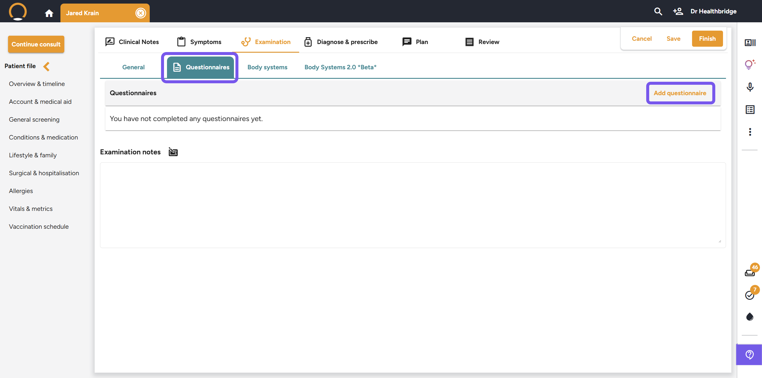 How to Use Questionnaires in Healthbridge Clinical - HB Clinical Help ...