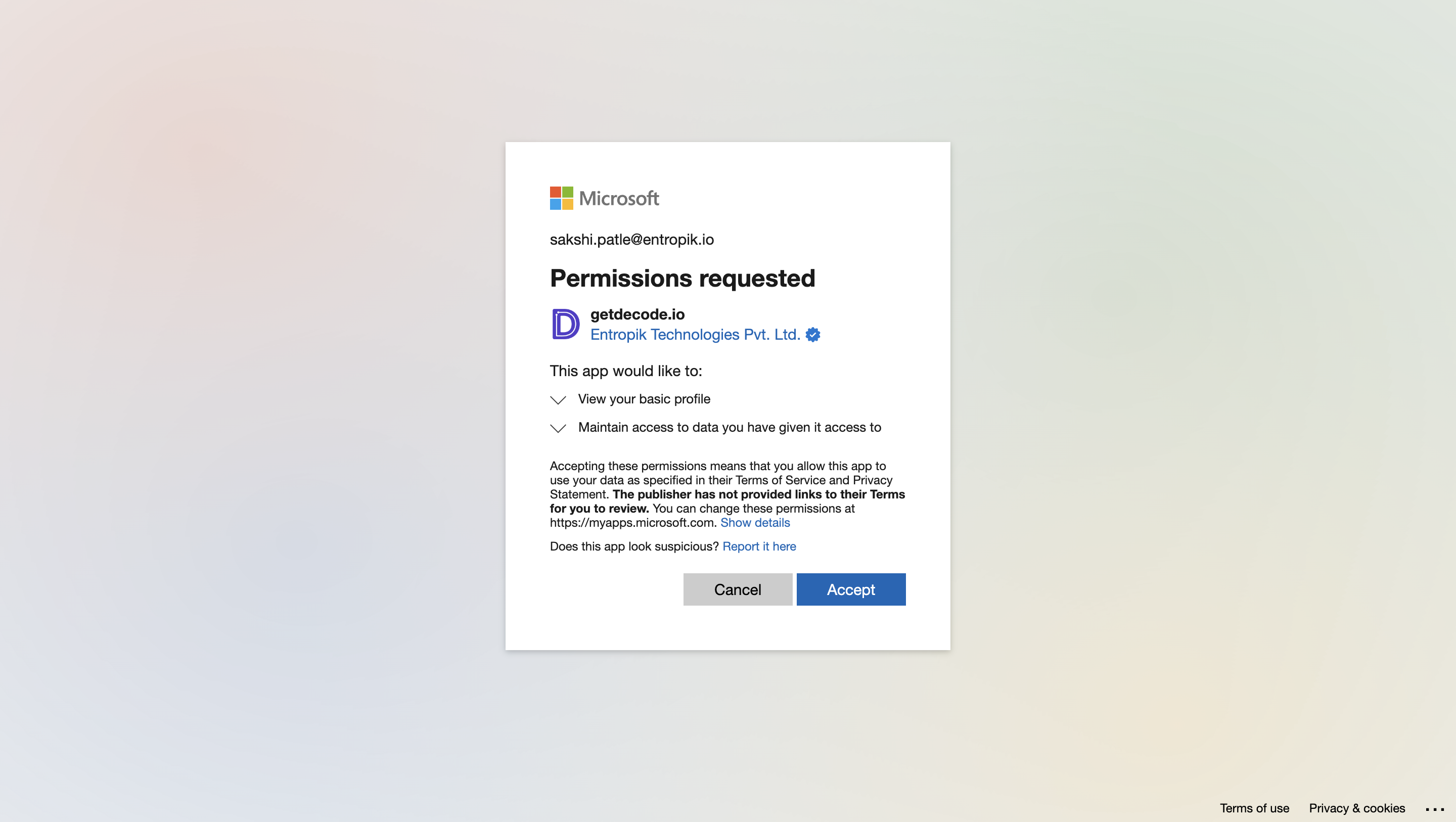 Sign-up using Microsoft SSO - Hi, how can we help?