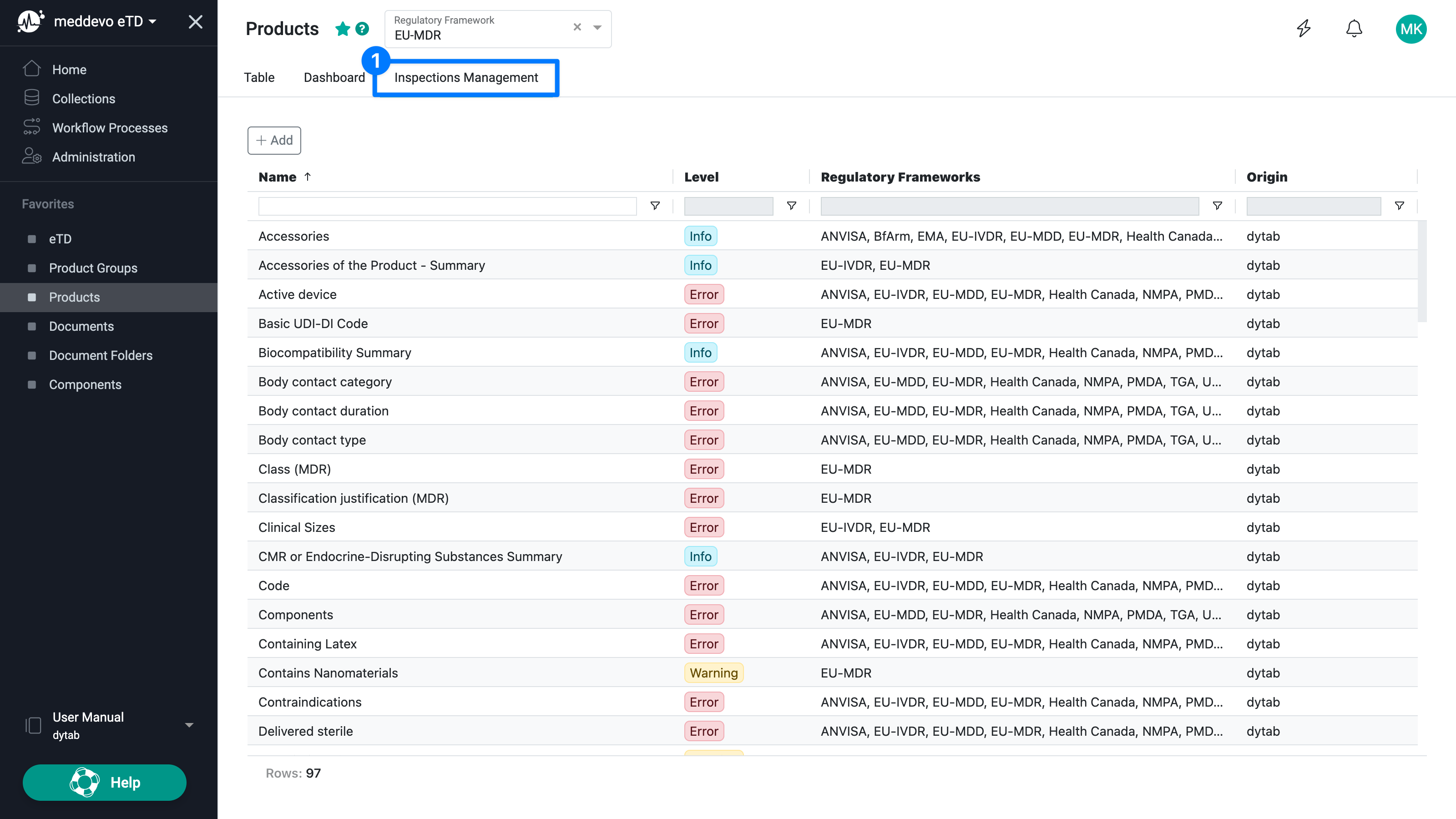 Create new Inspections - meddevo Help Center
