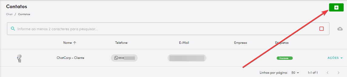 Como adicionar contatos - Central de Ajuda do Chat Corp
