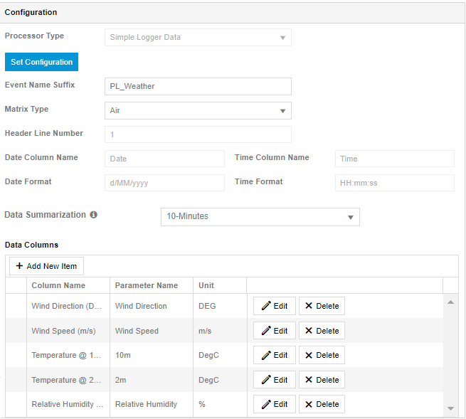 Logger / Sensor Data Connections - ESdat