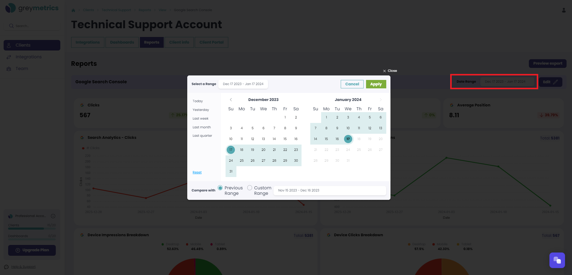 Creating a new Report - Using a Predefined Template - GreyMetrics Help Center