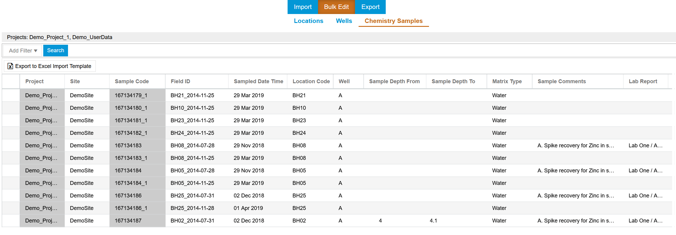 Bulk Import & Edit - Locations, Wells & Chemistry Samples - ESdat Knowledge Base