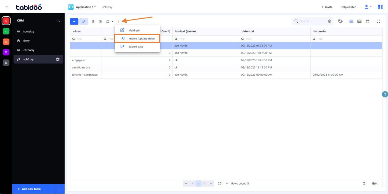 Import Of Different Data Types - Tabidoo Help Center