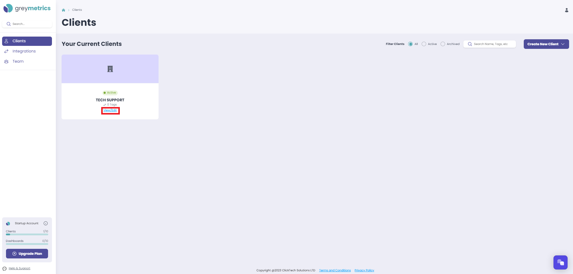 Linking an Integration to a Client - GreyMetrics Help Center