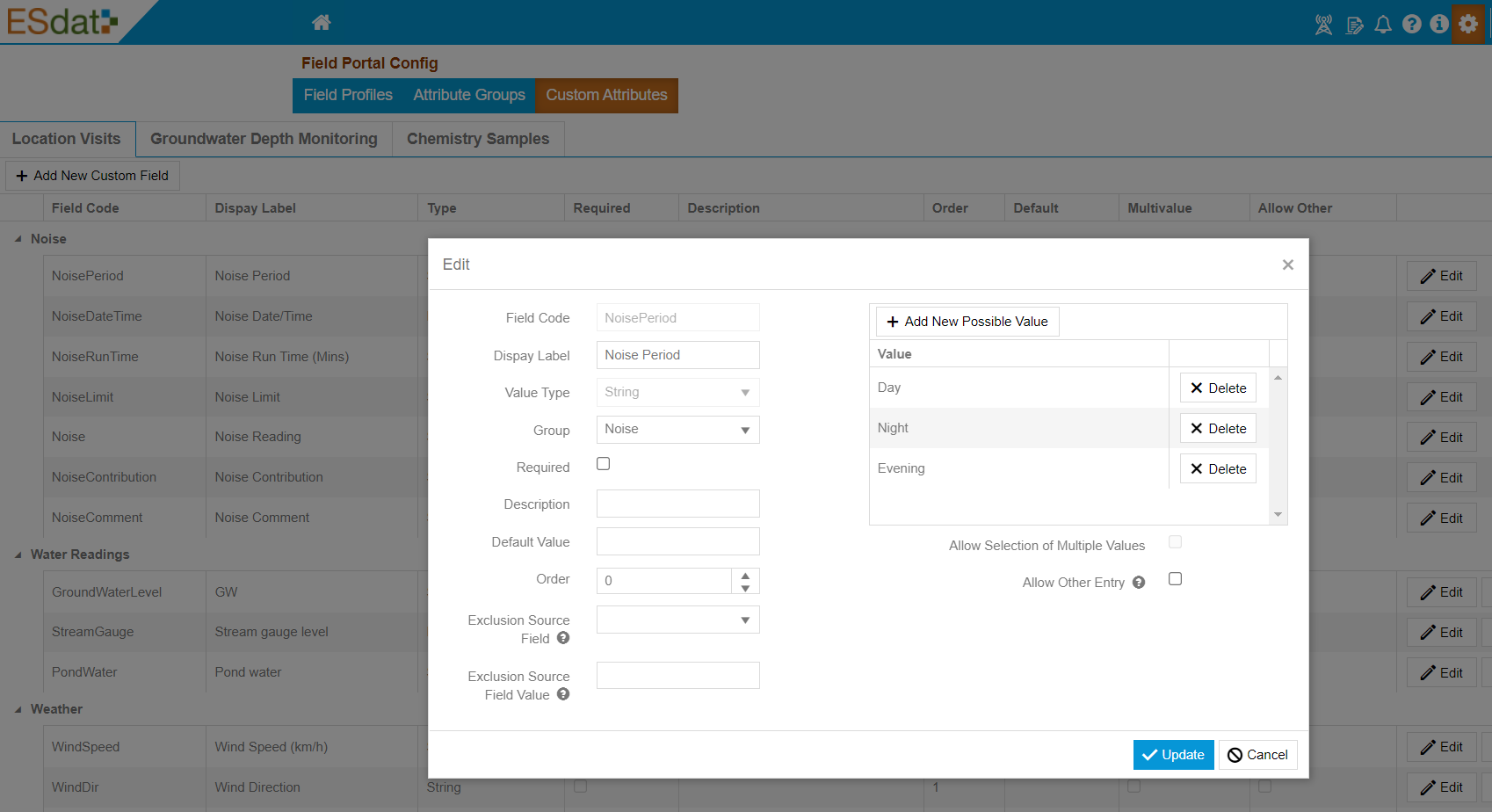 Field Portal and Field App Configuration - ESdat Knowledge Base