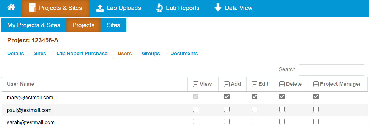 Project and Site User Permissions - ESdat Knowledge Base