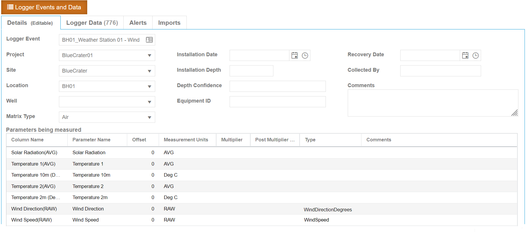 Logger Event Settings and Data QA - ESdat