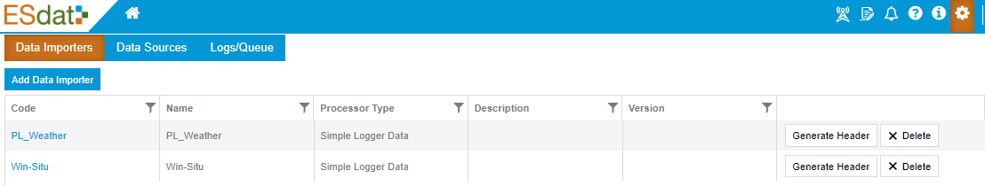 Logger / Sensor Data Connections - ESdat