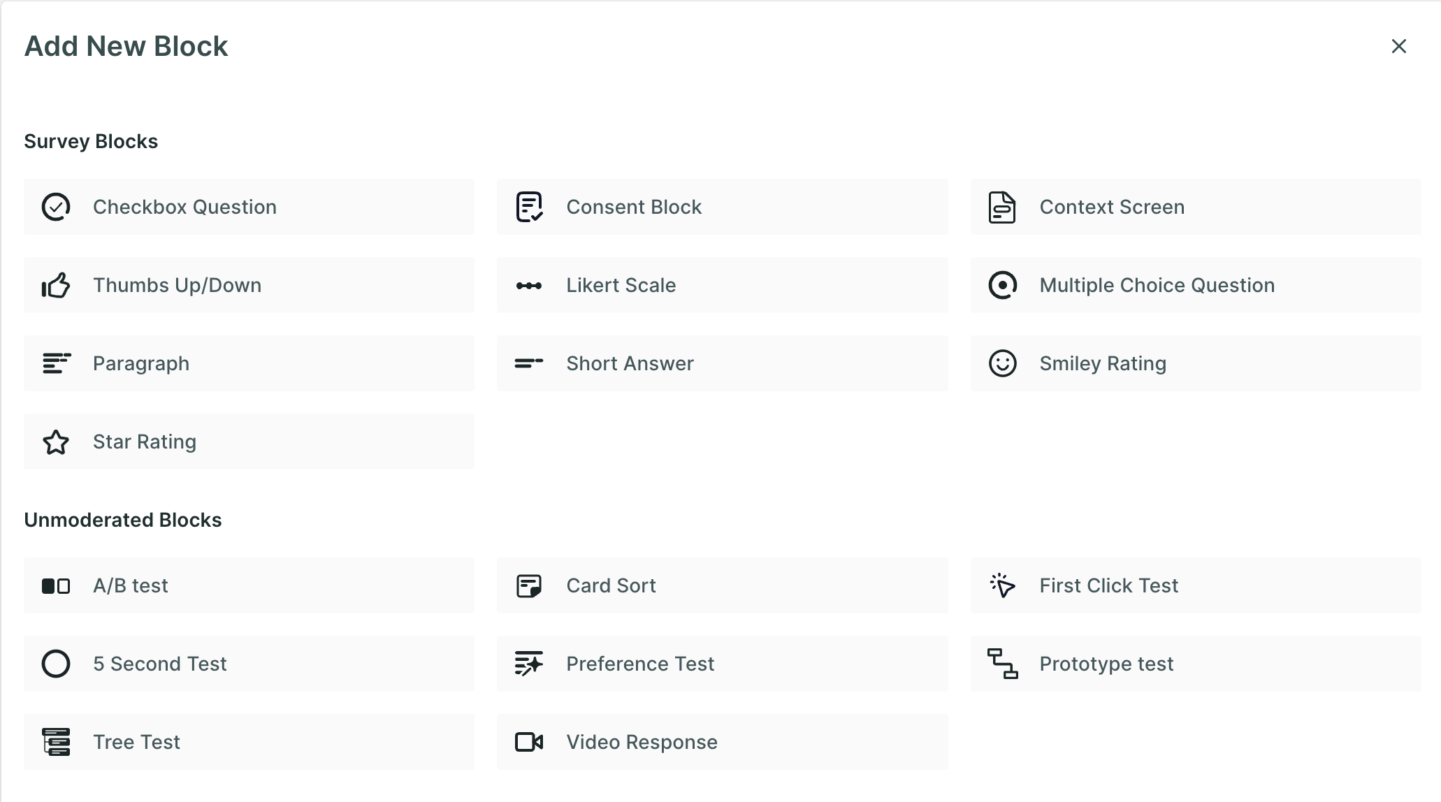 Types of question blocks - Qatalyst Help Center