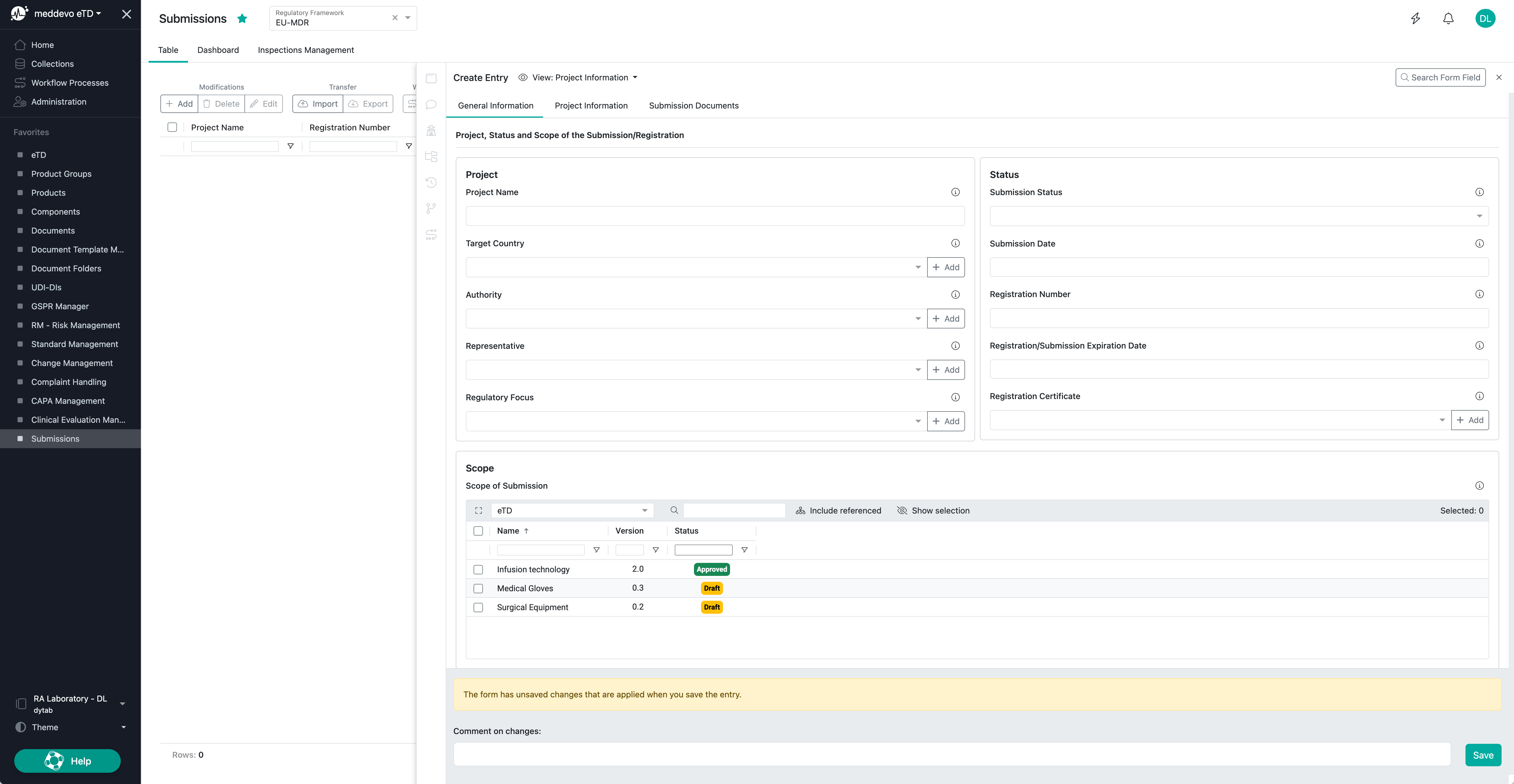 Submissions Overview - meddevo Help Center