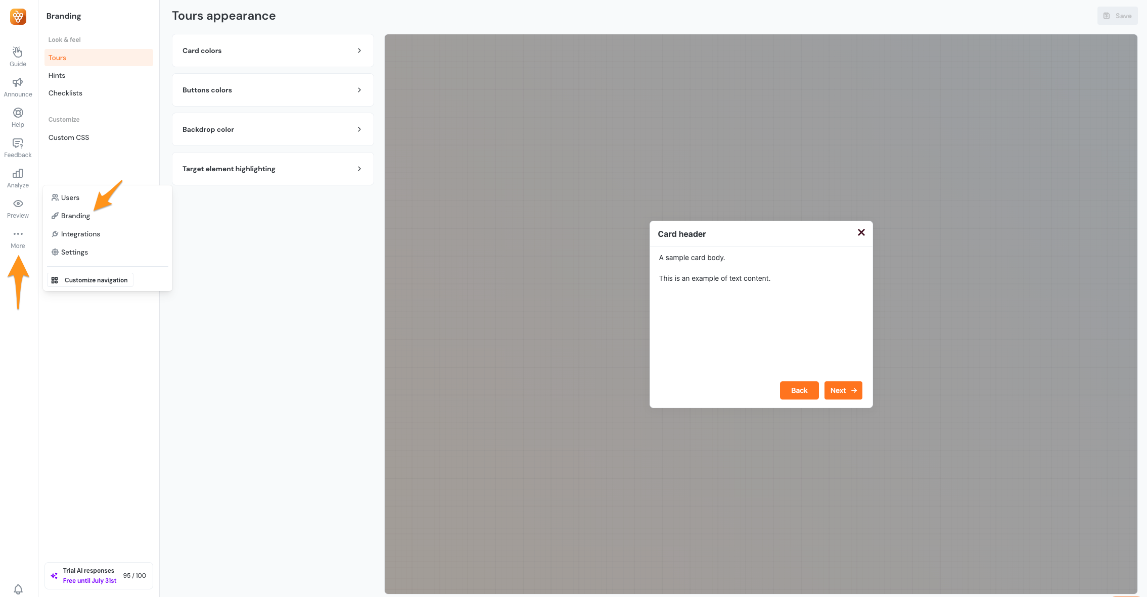 Card editor - Product Fruits Help Center