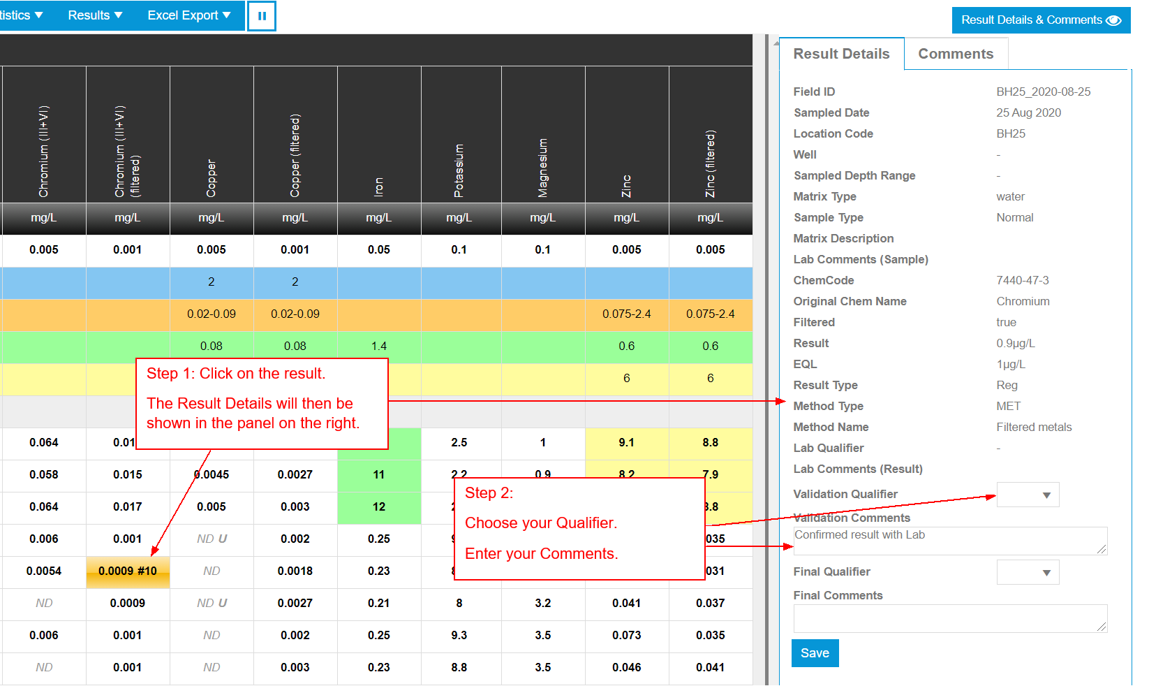 Chemistry Tables - ESdat Knowledge Base