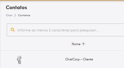 Iniciando o atendimento com o contato - Central de Ajuda do Chat Corp