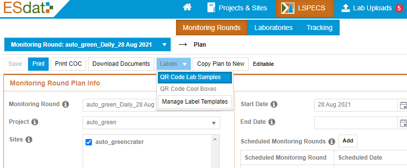 Customizing Sample Bottle Labels - ESdat
