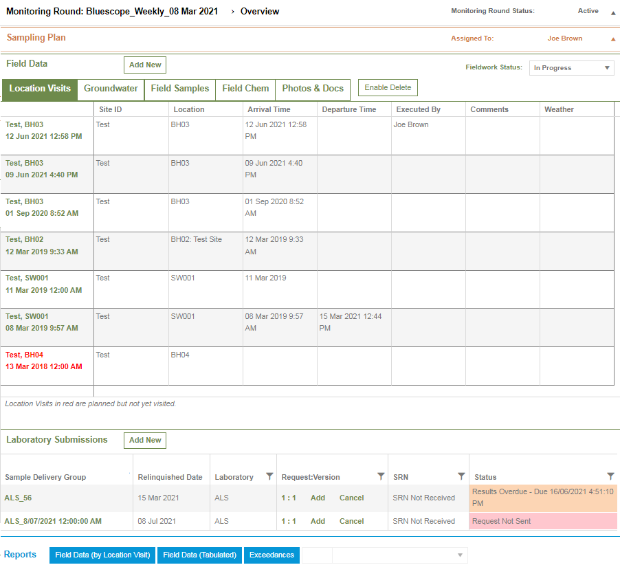 Managing Monitoring Rounds - ESdat Knowledge Base